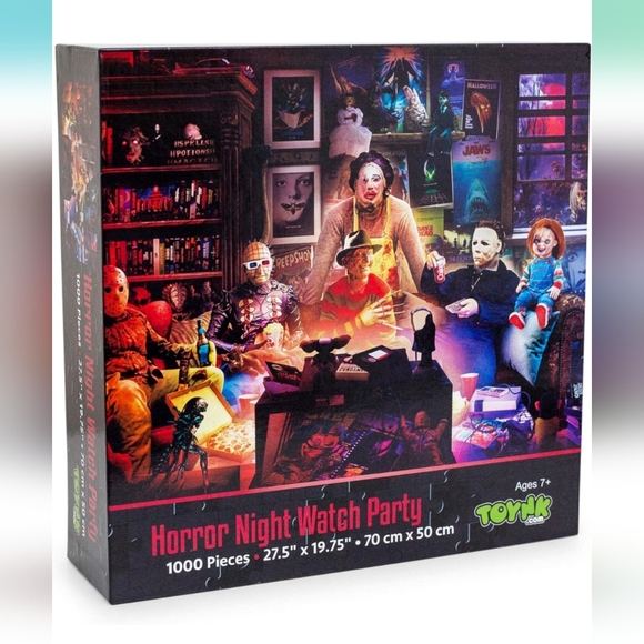 Games | Horror Night Watch Party 100 Piece Jigsaw Puzzle By Rachid Lotf ...